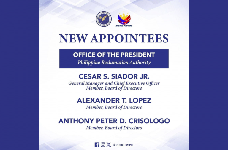 Cesar Siador Jr., itinalagang GM at CEO ng Philippine Reclamation ...