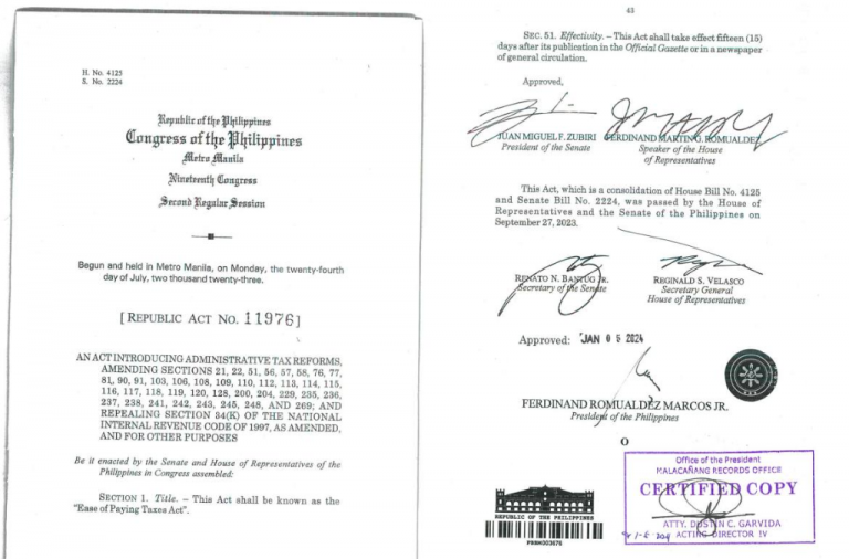 “Ease of Paying Taxes Act”, nilagdaan ng Pangulo - dzme1530.ph