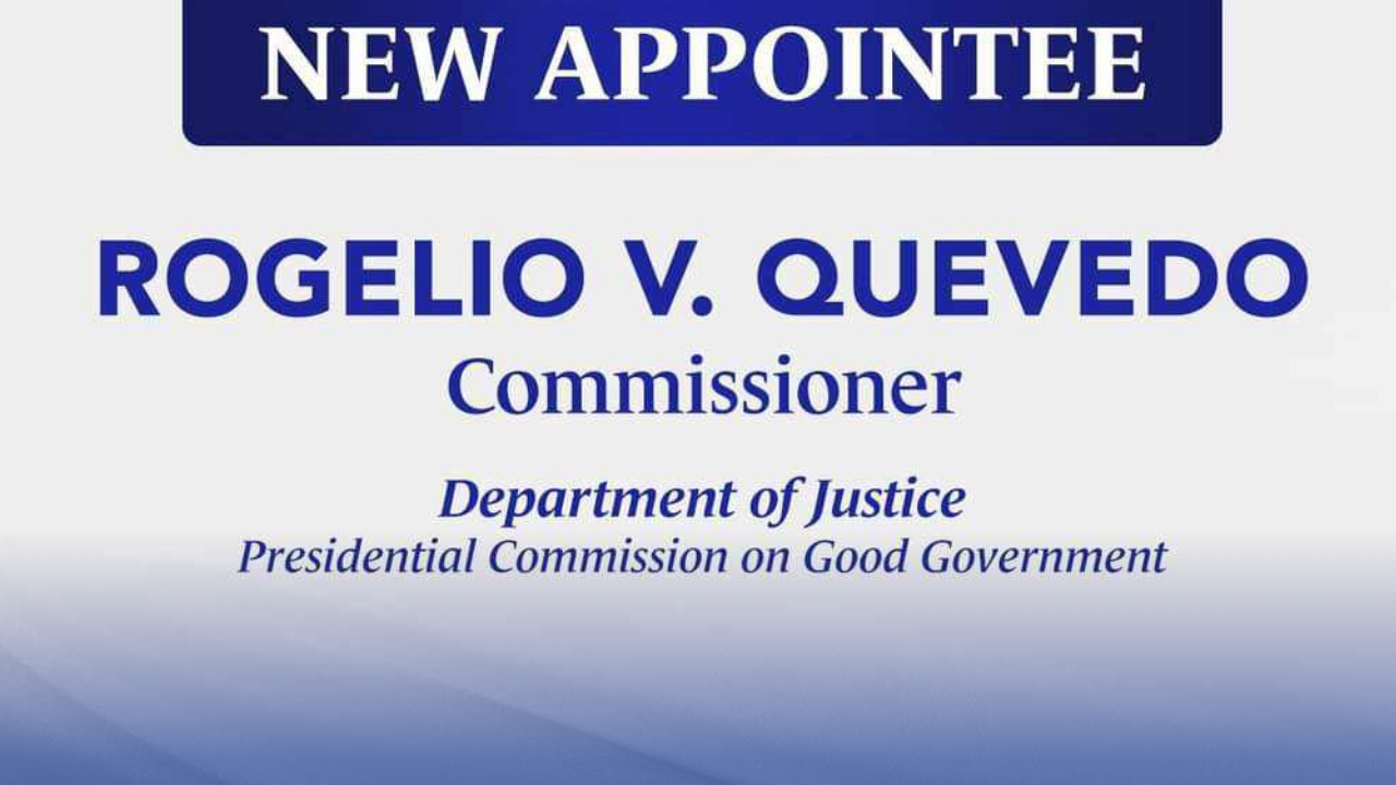 Rogelio Quevedo, itinalagang bagong Commissioner ng PCCG