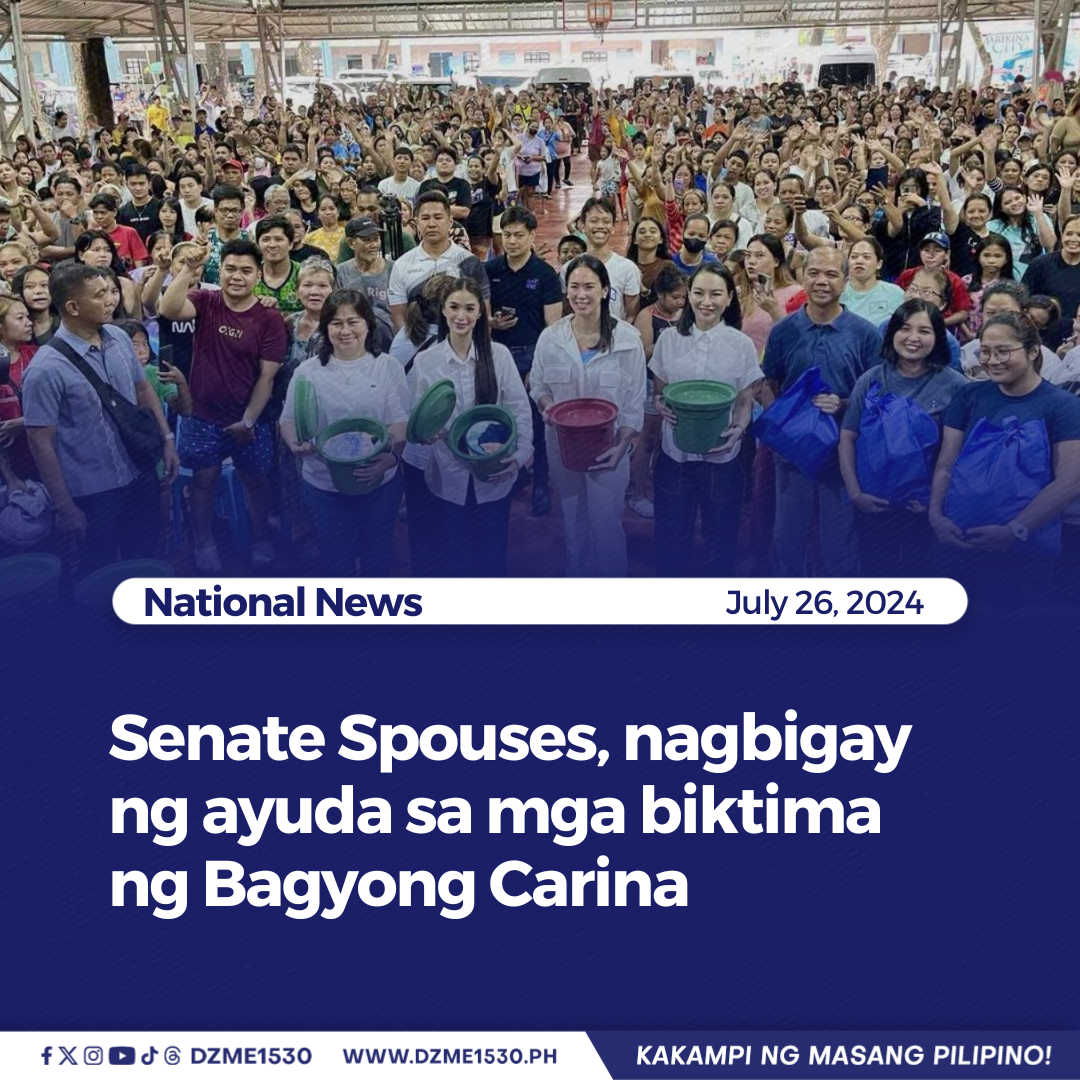 Senate Spouses, nagbigay ng ayuda sa mga biktima ng Bagyong Carina Senate Spouses, nagbigay ng ayuda sa mga biktima ng Bagyong Carina